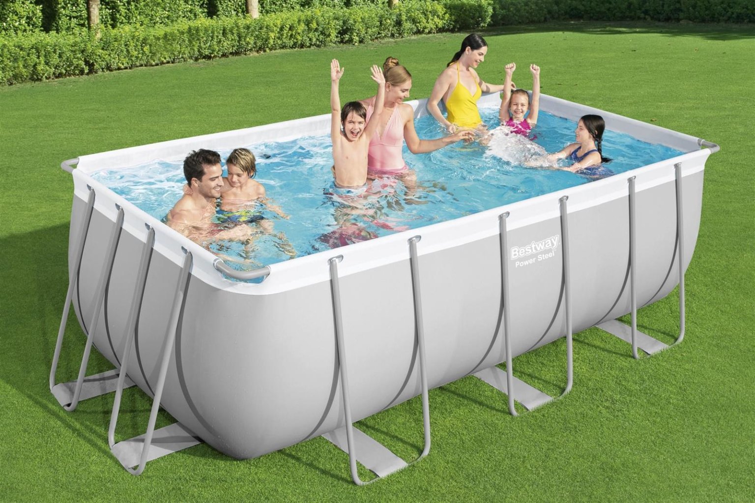 Bestway Pool , 412 x 201 x 122 cm, Komplett-Set mit Filterpumpe, eckig ...